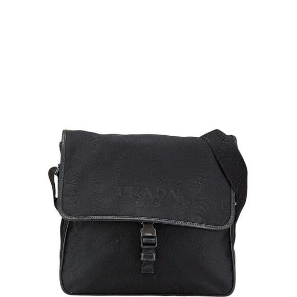 Prada | Bags | Prada Logo Shoulder Bag Black | Poshmark